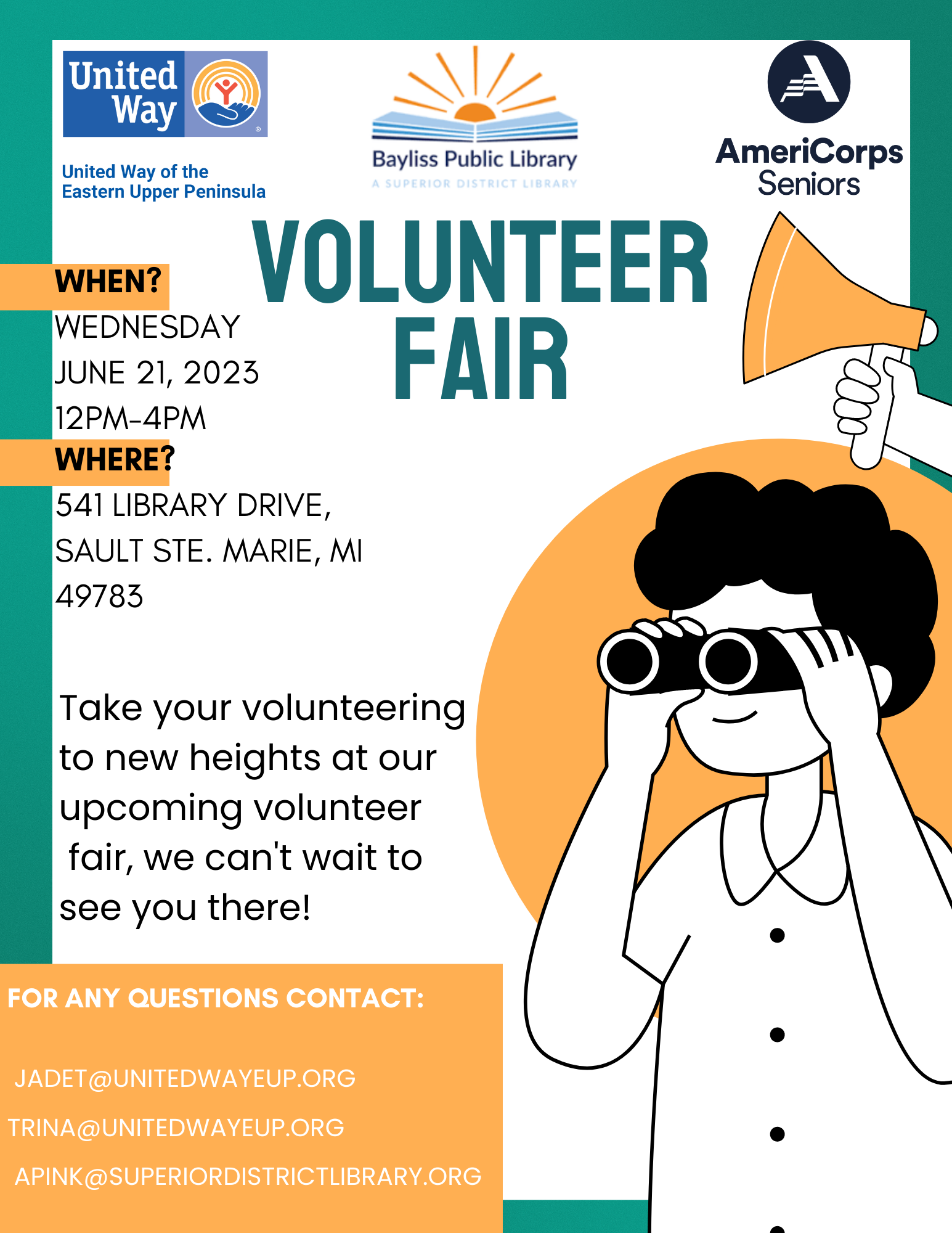Volunteer Fair at Bayliss Public Library – EUP News